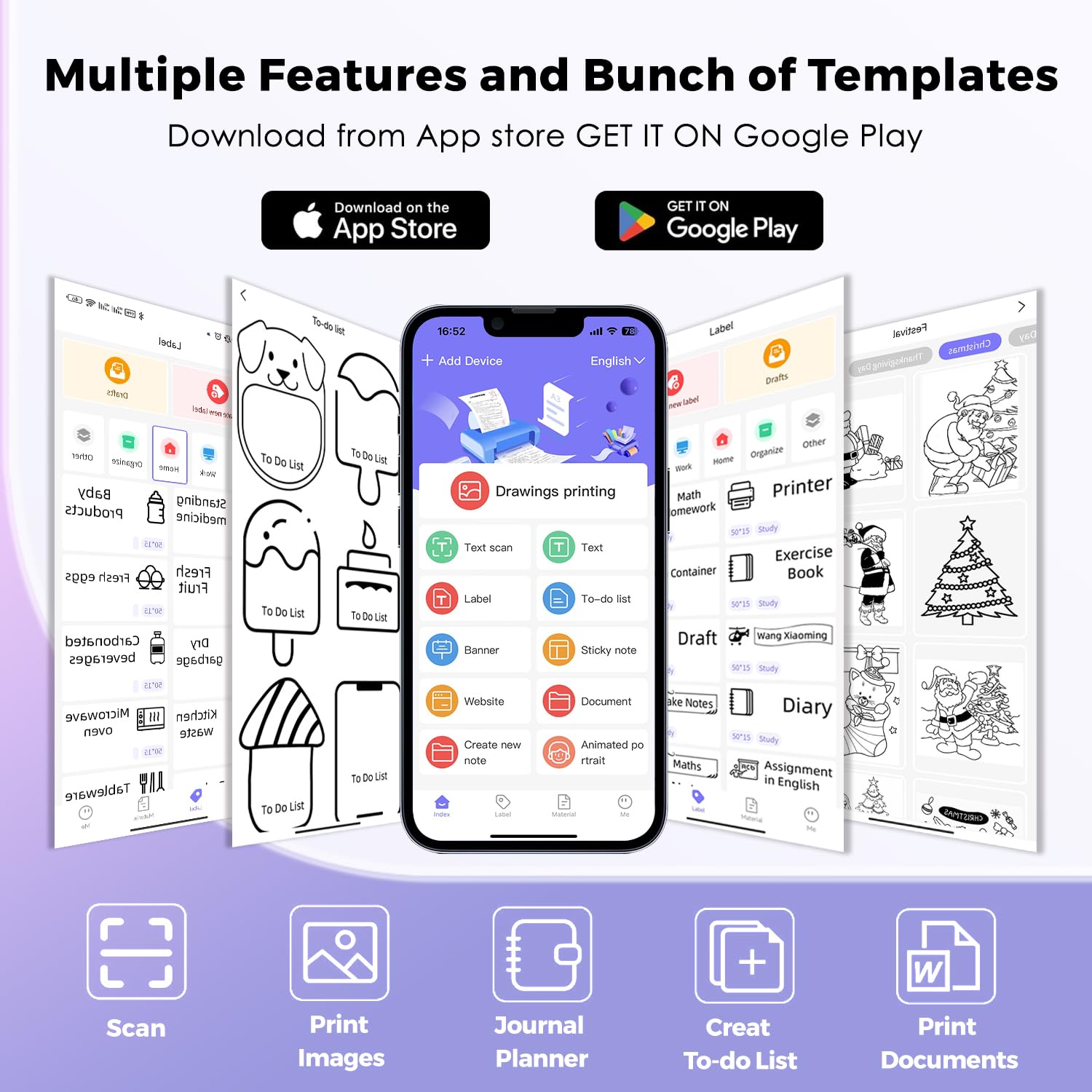Mua Mini Printer with 7 Rolls Sticker Paper, Receipt Sticker Printer ...