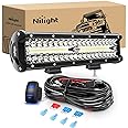 Amazon.com: Nilight 12Inch 300W Triple Row Flood Spot Combo 30000LM Driving Boat Led Off Road ...