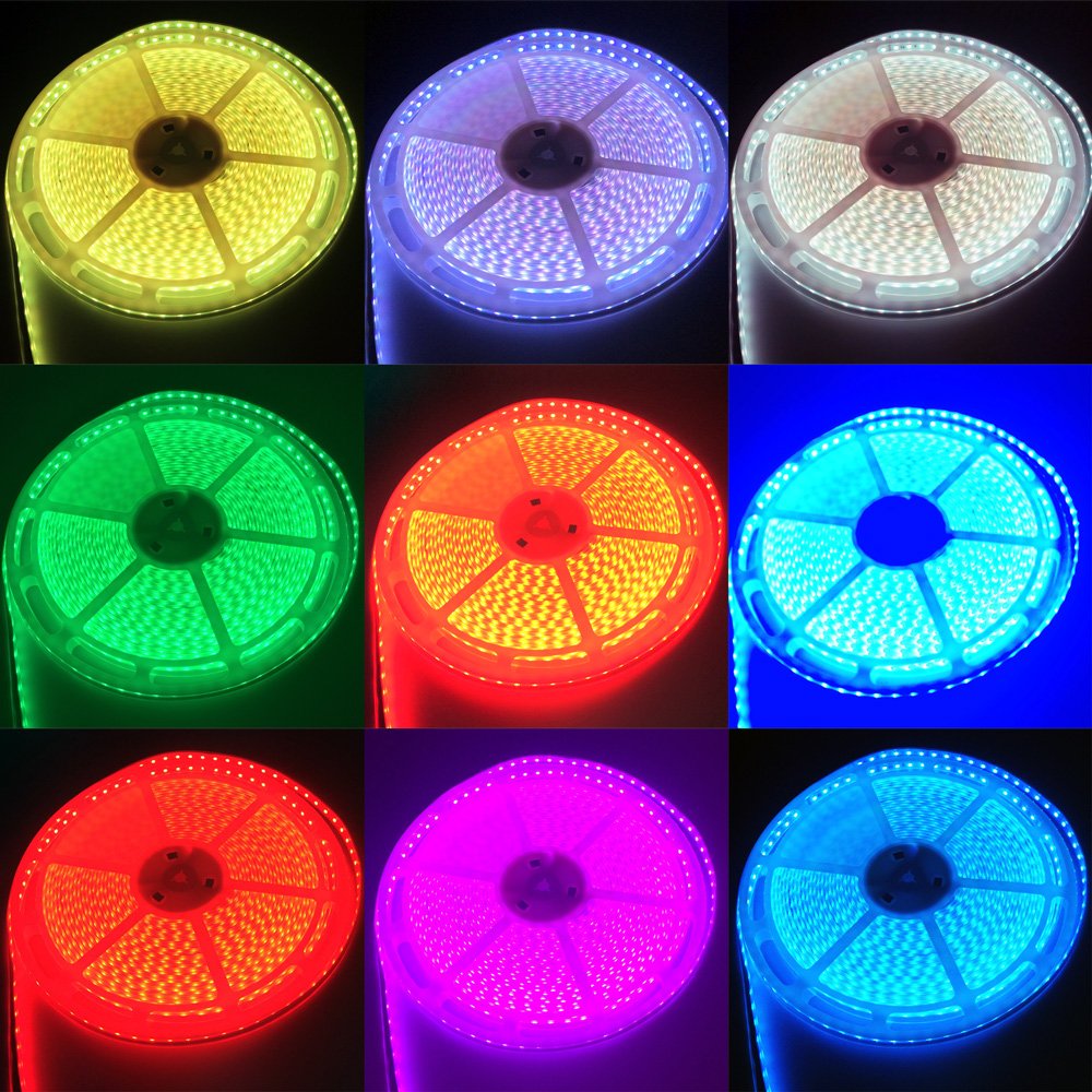 Buy 65ft 20M/reel 24V DC Flexible RGB LED Strip Light 1200xSMD5050 IP65 ...