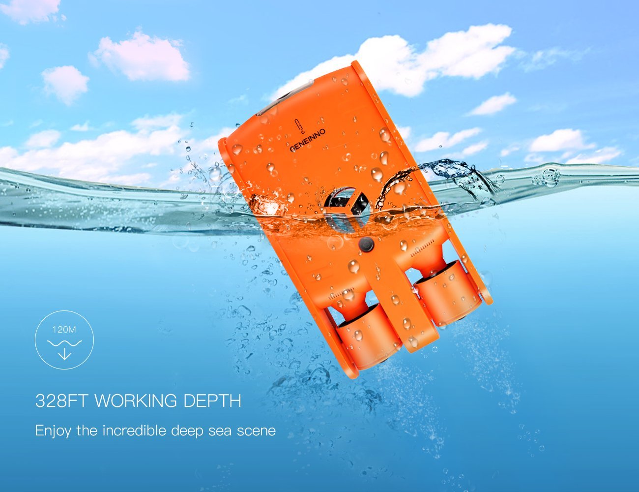 Geneinno T1 Underwater Drone Camera 4K UHD ROV, For Real-Time Viewing ...