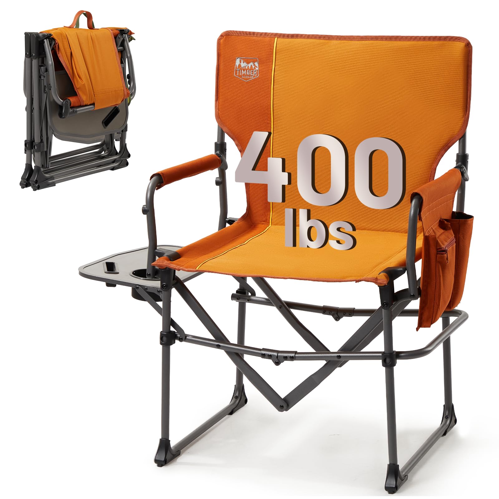 TIMBER RIDGE Heavy Duty Camping Chair with Compact Size, Portable ...