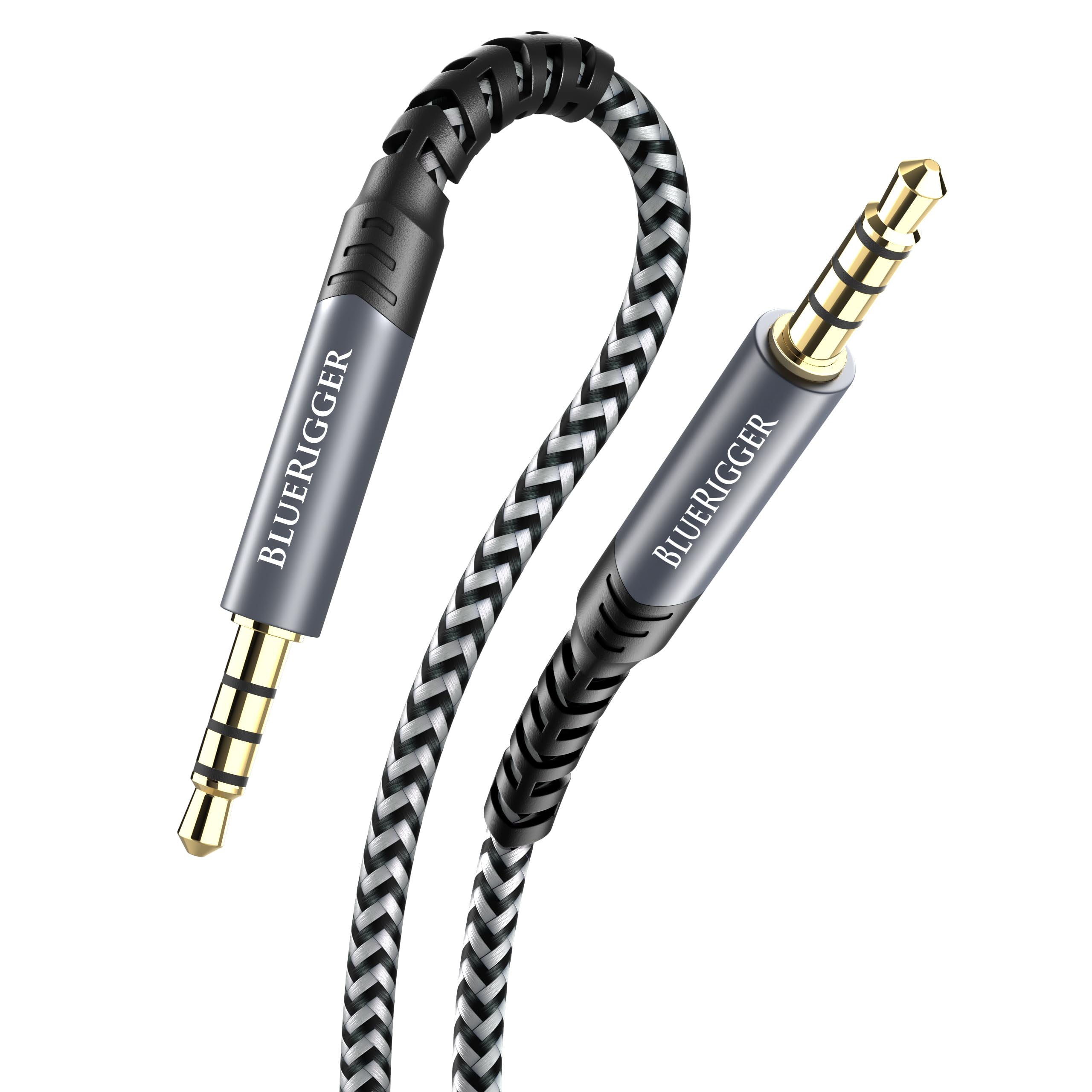 BlueRigger 3.5mm TRRS Audio Cable - (6FT, 4-Pole Male to Male AUX Cord ...
