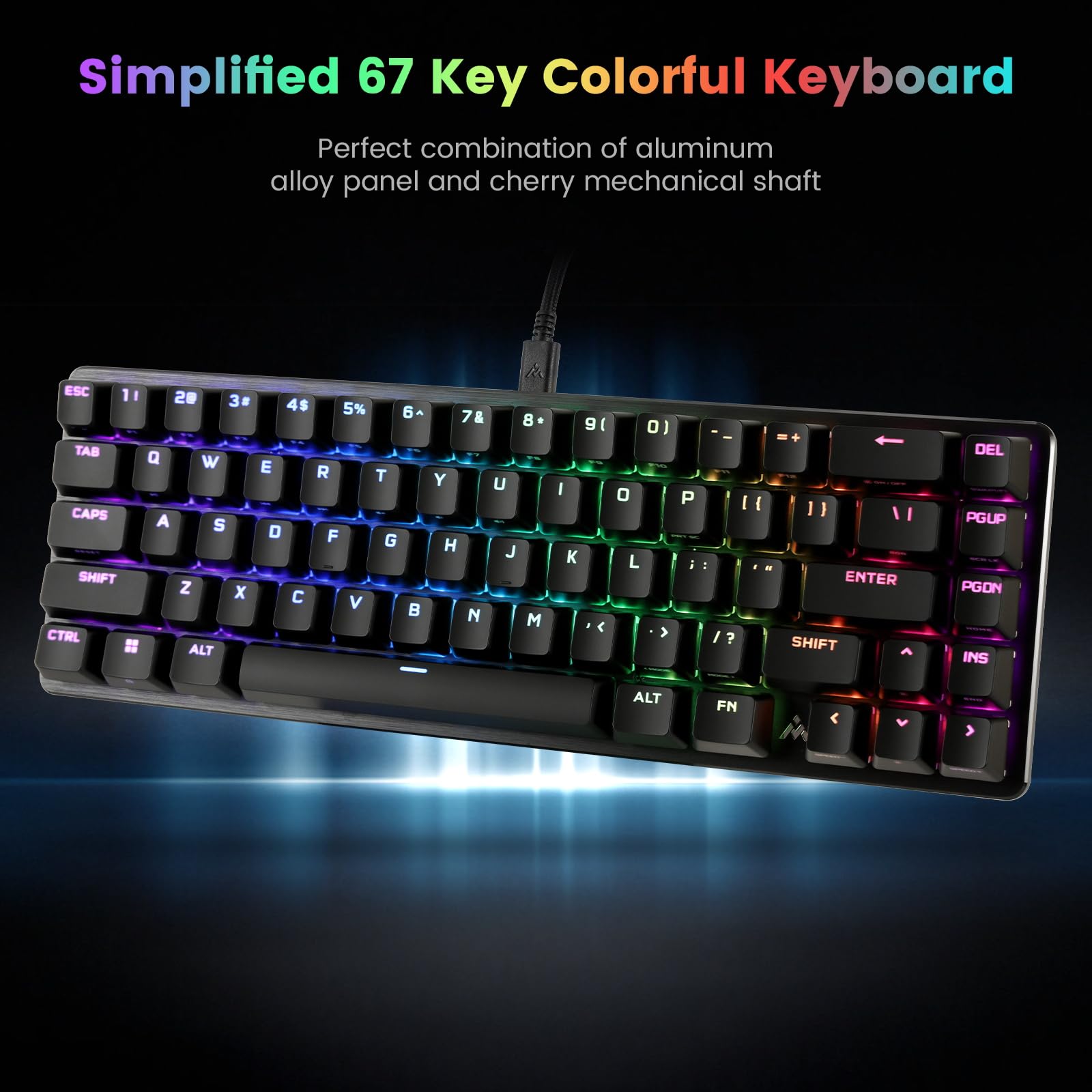 Mua TIETI Wired Mechanical Keyboard,RGB Backlit Ultra-Compact 65% ...