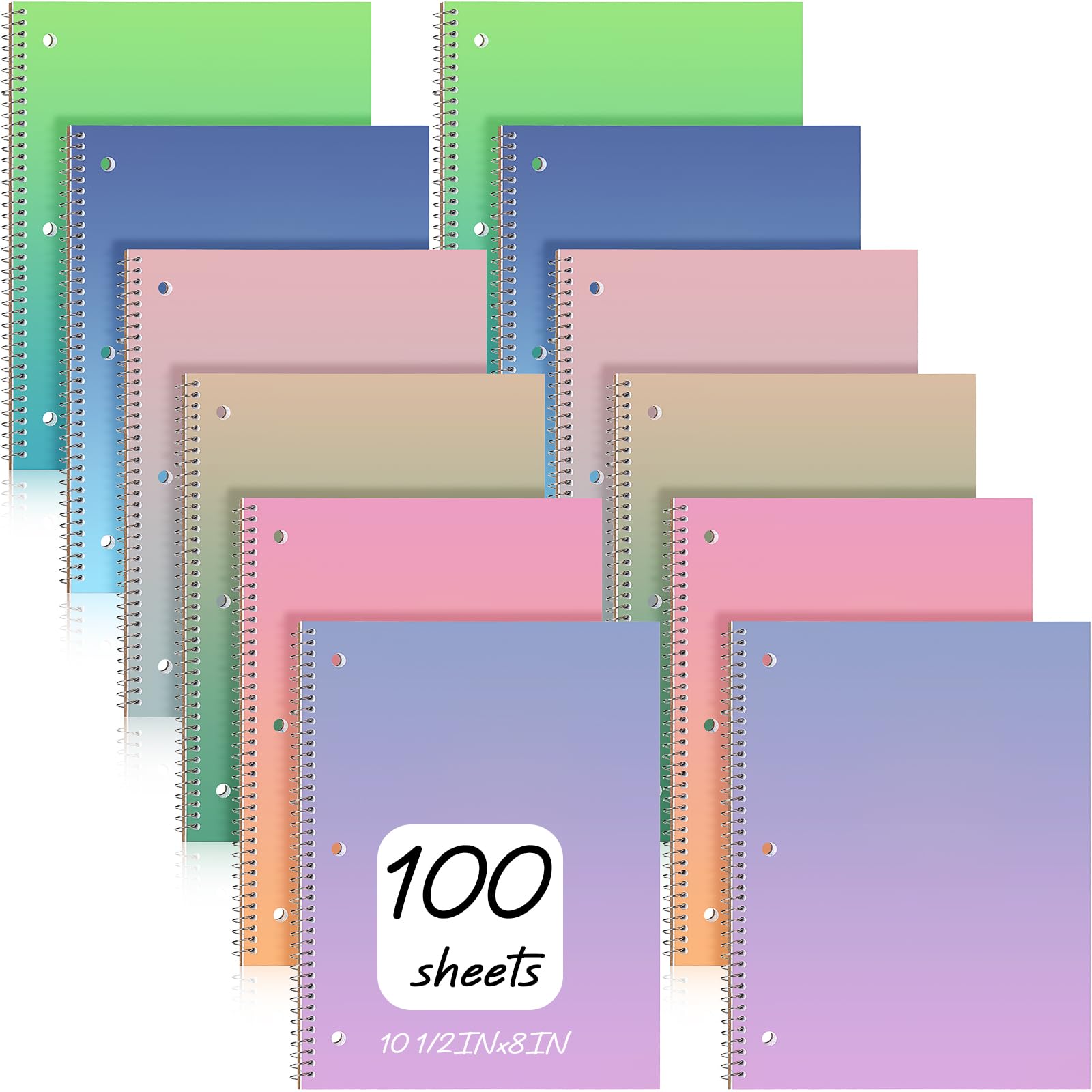 Teling 1 Subject Spiral Notebook for Work College Ruled 8 x 10 1/2 Inch ...