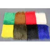 Bucktail Hair 8 Color Craft Fur Sheets - 8cm X 8cm Synthetic Fiber For ...