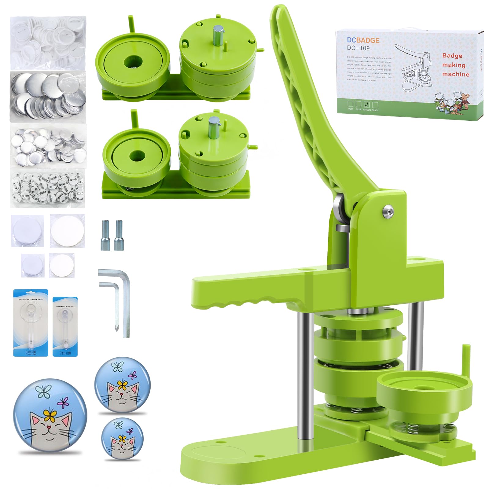 Button Maker Machine Multiple Sizes 200 Pcs?Pin Maker Machine 2.25+3 Inch Badge Maker,DIY Badge ...