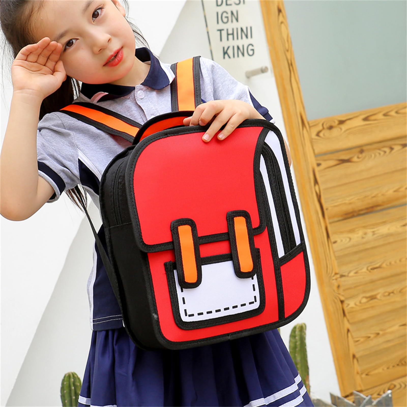 Mua Cute Kids Cartoon Backpack for Boys and Girls, Toddler 2D Drawing Style Comic Fun weird ...
