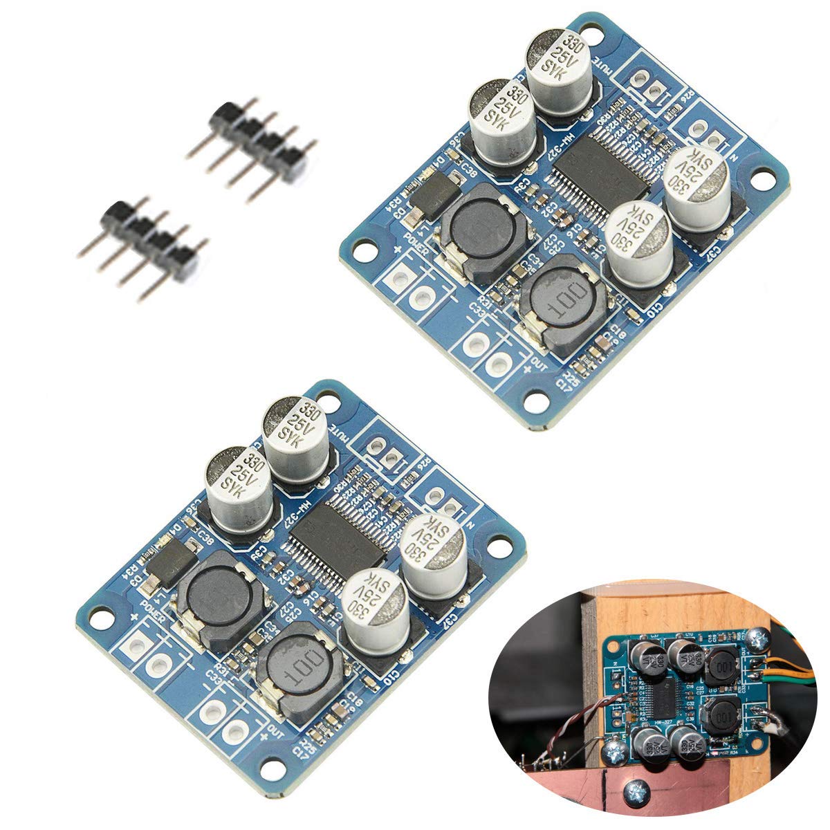 DAOKI 2PCS Audio Amplifier Board DC8-24V TPA3118 Mono Channel Stereo ...