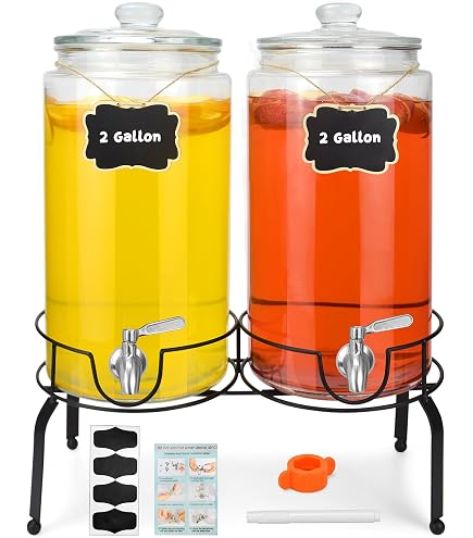 Estilo Double Mason Jar Beverage Server 1 Gallon Glass Estilo Double ...