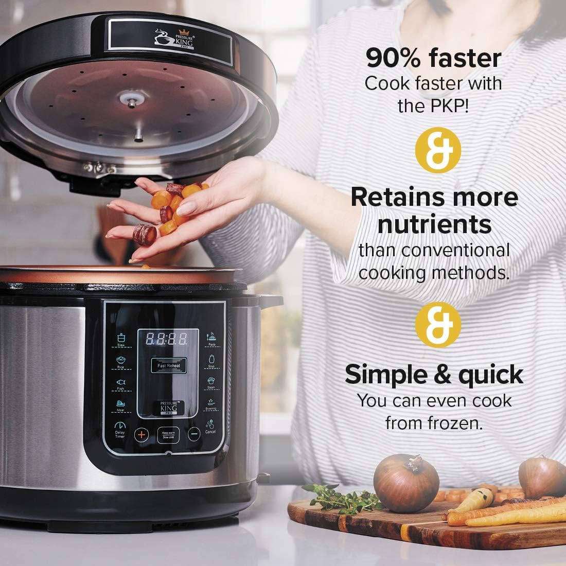 Drew & Cole Pressure King Pro Electric Pressure Cooker 12-in-1 Multi ...