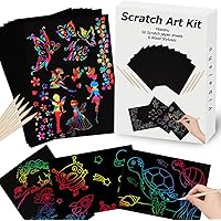 Amazon.com: Scratch Paper Art Set for Kids Rainbow Magic Scratch Off ...