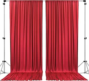 Amazon.com: 10ftx10ft Red Backdrop Curtain Panels for Parties, Wrinkle ...