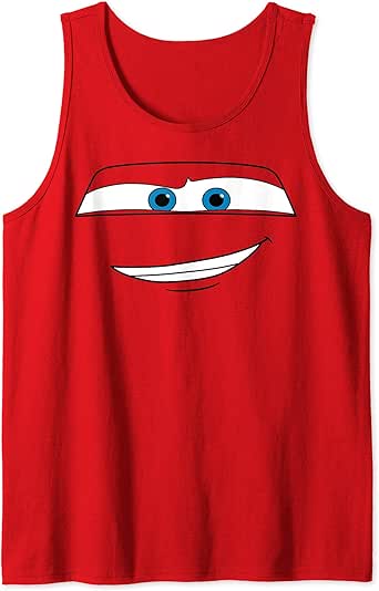 Amazon.com: Disney Pixar Cars Lightning McQueen Big Face Tank Top: Clothing