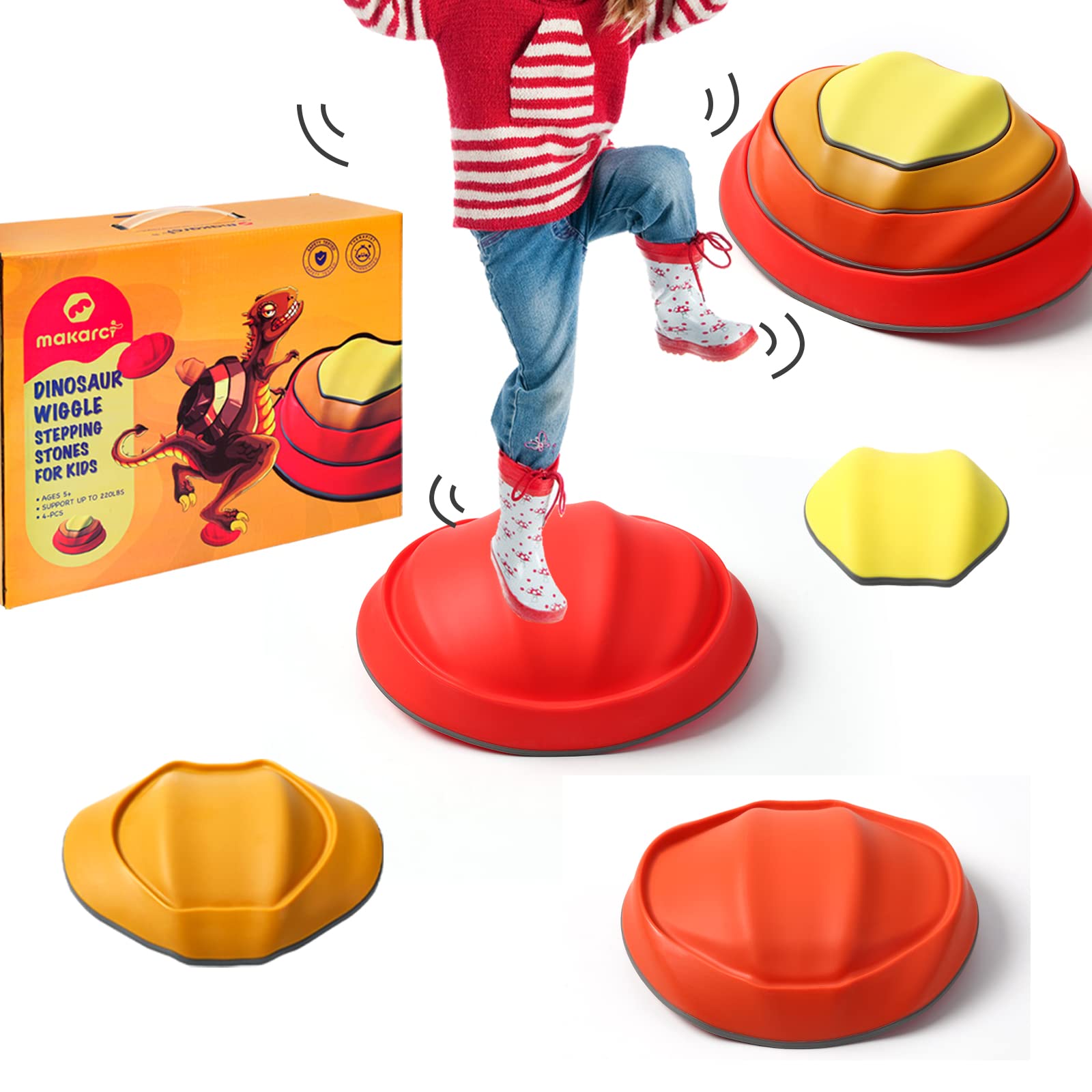 makarci Swinging Stepping Stones for Kids, 4pcs Non-Slip Plastic ...