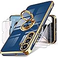 Amazon.com: Dretal for Samsung Galaxy A16 5G Case, Screen Protector, 360° Rotatable Ring Holder ...