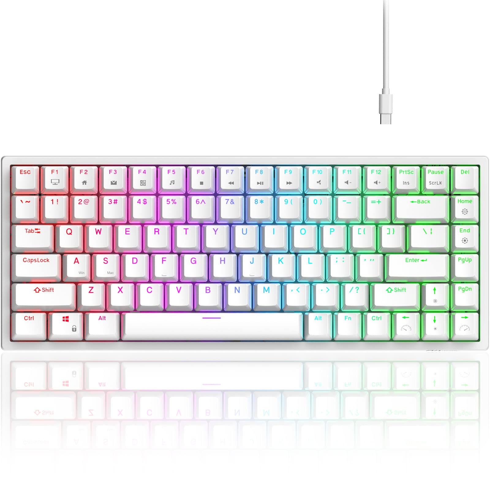 RK ROYAL KLUDGE RK84 Wired RGB 75% Hot Swappable Mechanical Keyboard ...
