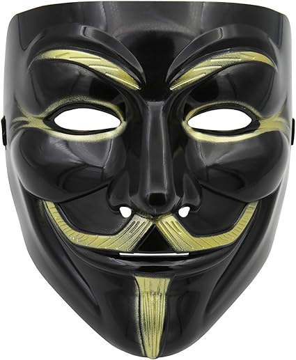 DukeTea Black Hacker Mask for Kids, Anonymous V for Vendetta Mask ...