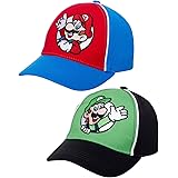 Amazon.com: Nintendo Super Mario and Luigi Black Cotton Baseball Cap ...