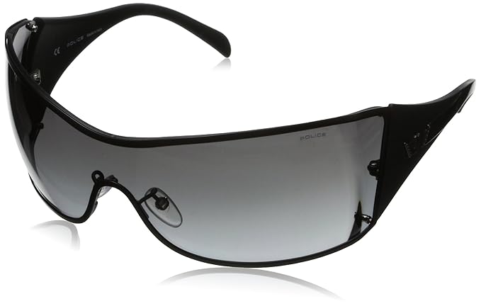 POLICE S8826 0531 Mens / Womens WRAPAROUND VISOR Sunglasses BLACK MATTE ...