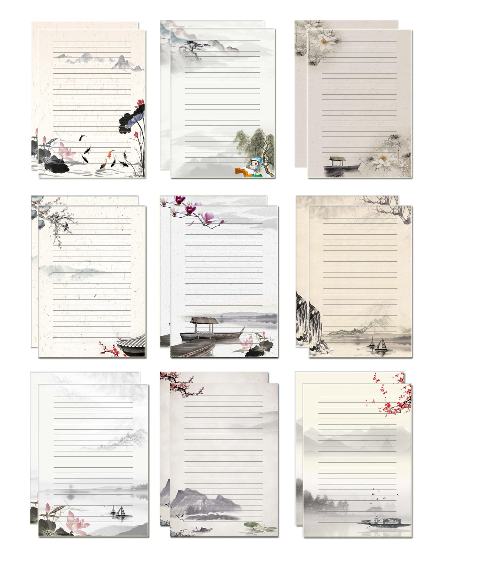 50 Writing Stationery Paper, Lined Stationery Paper for Writing Letter ...