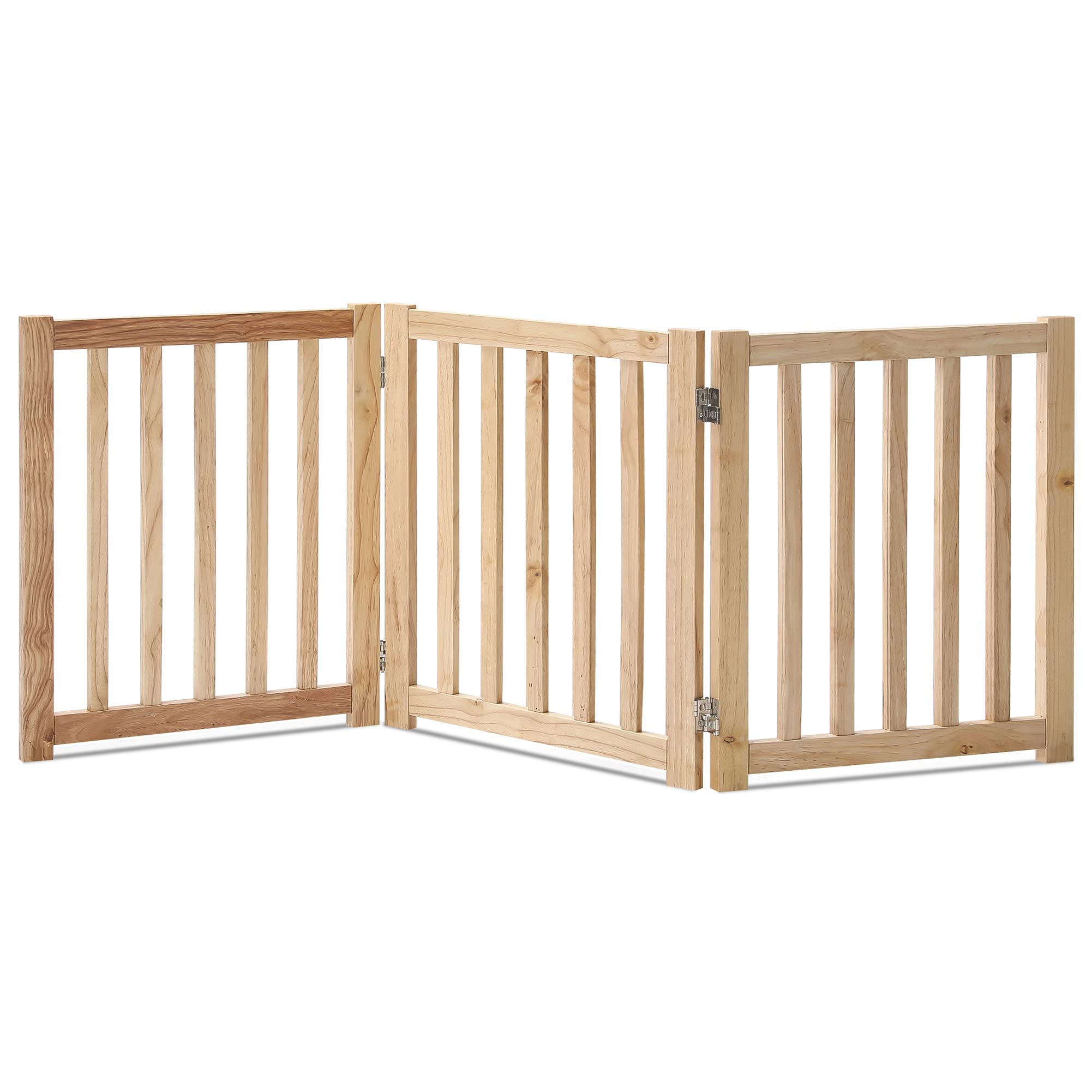 LZRS Solid Hardwood Freestanding Pet Gate,Wooden Dog Gates for Doorways ...