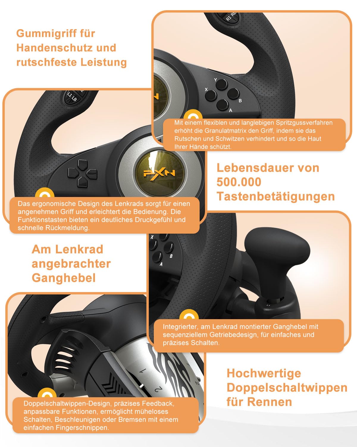 Mua PXN V3 Pro Lenkrad mit Pedalen, Gaming Lenkrad, Vibrationen ...