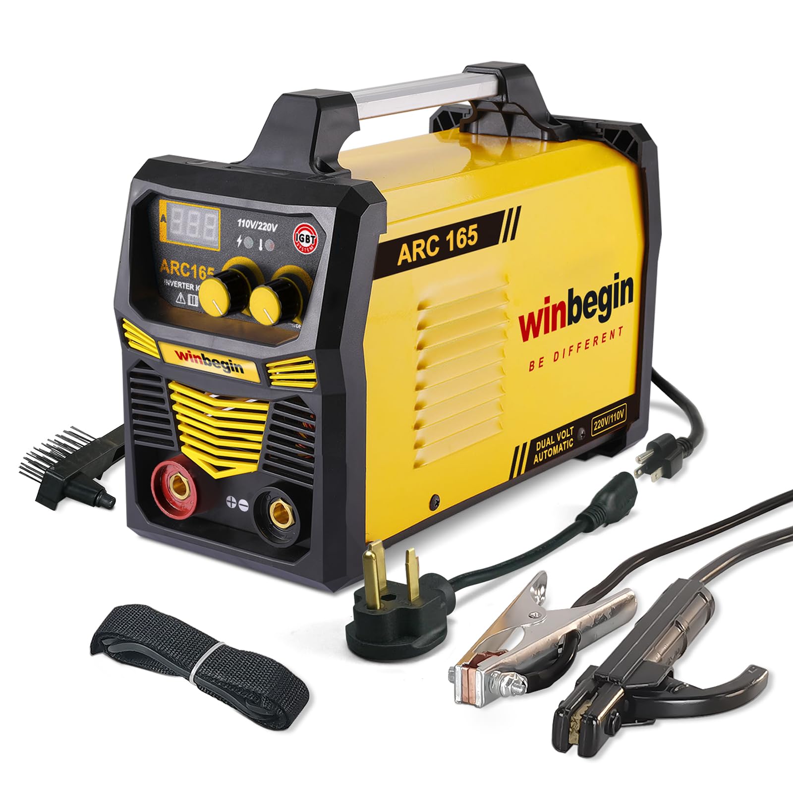 Winbegin 110V/220V arc welding machine,digital display,165A max rod 5/ ...