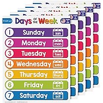 Free Printable Days Of The Week Chart