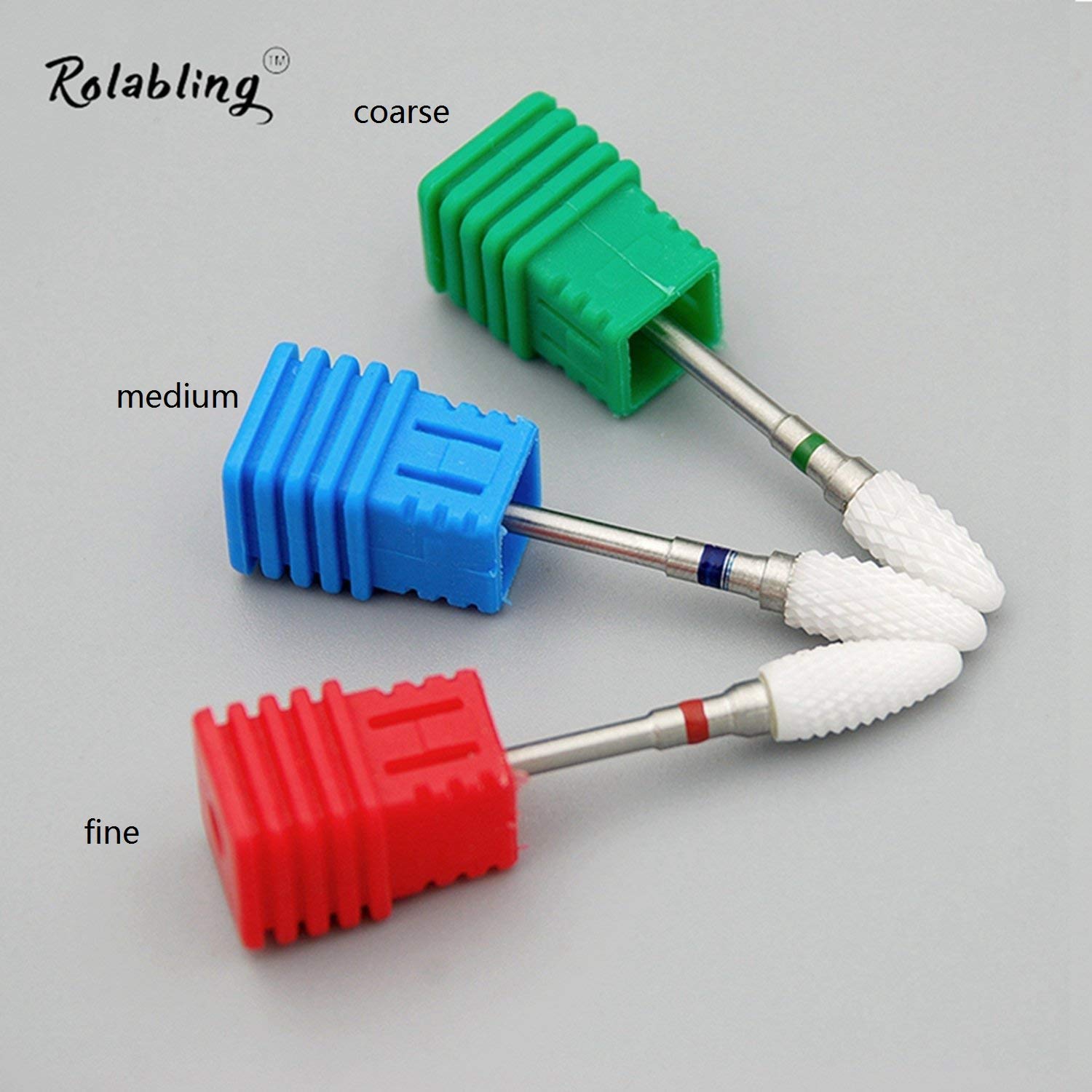 Amazon.com : Rolabling Ceramic Nail Drill Bit Long Bullet Type 3/32 ...