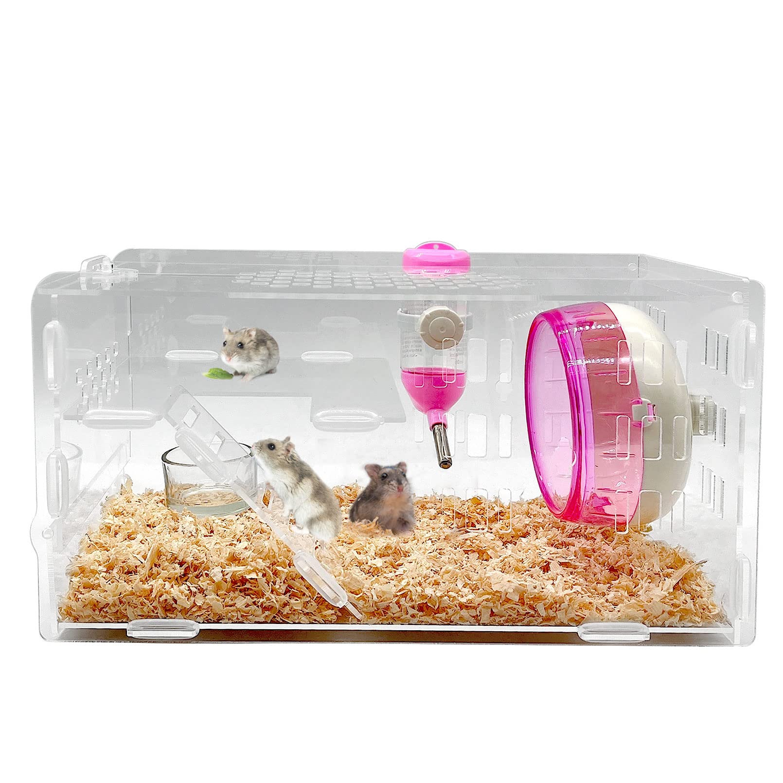 kathson Dwarf Hamster Cage Transparent Hamsters Cages and Habitats ...