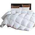 Amazon.com: Down Alternative Comforter (White,King)-Ultra Soft Brushed ...