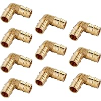 (Pack of 5) EFIELD Pex A Full Flow Expansion Brass Fitting 1/2"x 1/2" Male MNPT Elbow, ASTM ...