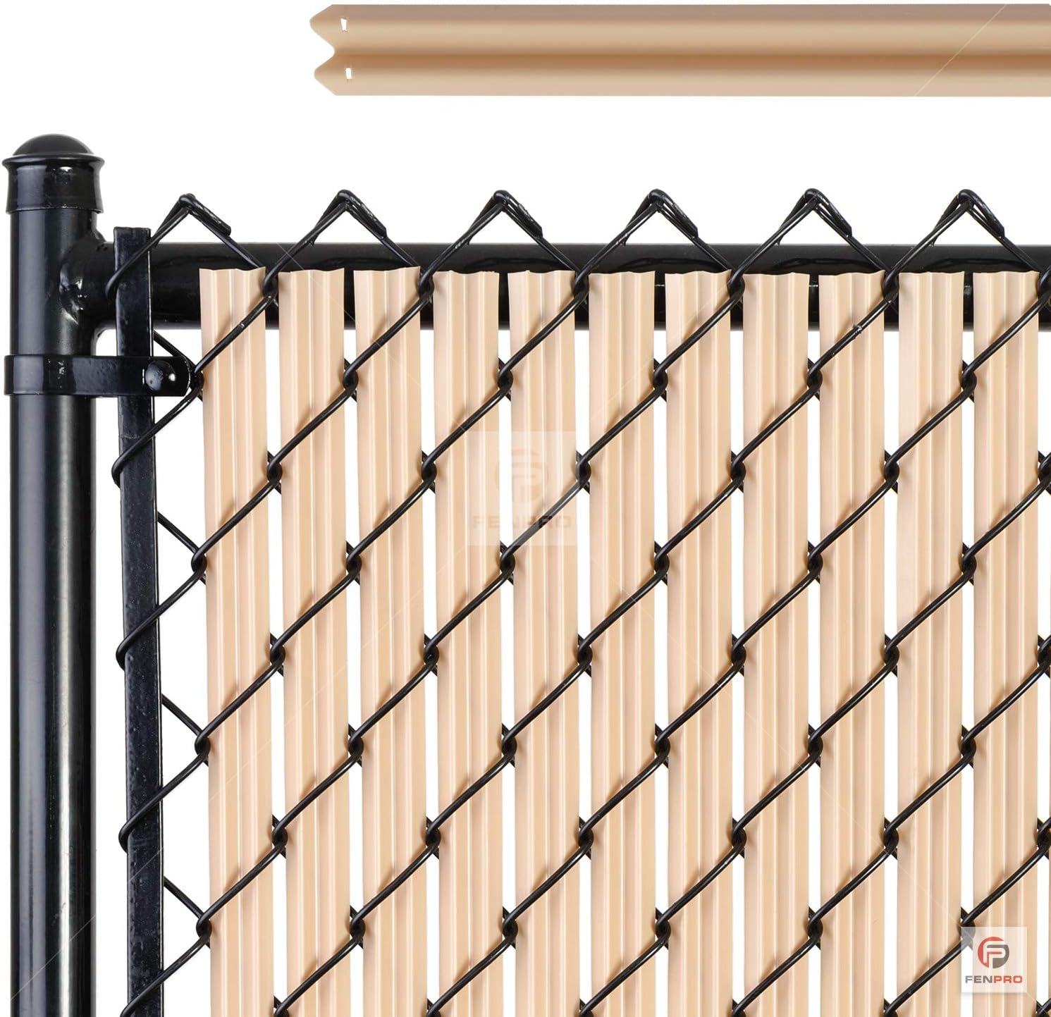 Amazon.com : Chain-Link W Shape Bottom Lock Fence Slats (6-ft, Tan ...
