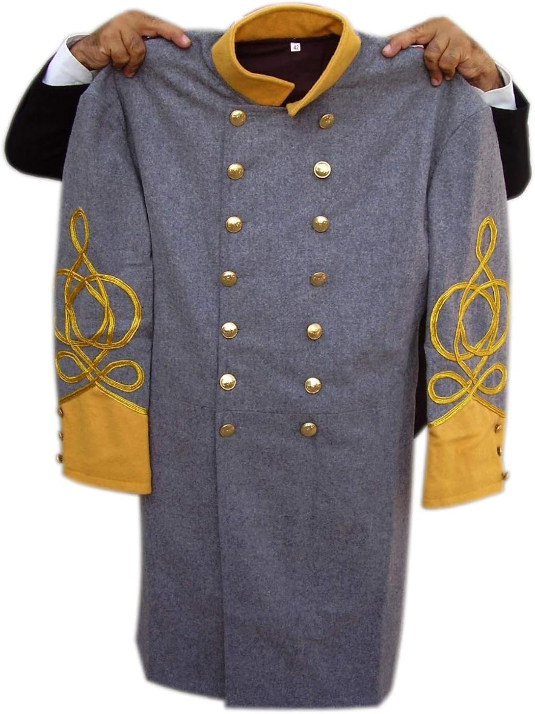 10Code Civil War Confederate Cavalry Manteau de cavalerie Gris: Amazon ...