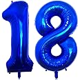 Amazon.com: Navy Blue 18 Number Balloons, 40 Inch Giant Number 18 ...