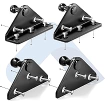 13mm Ball 4X Flat Strut Mount Bracket Gas Spring Prop Rod Camper Gas ...