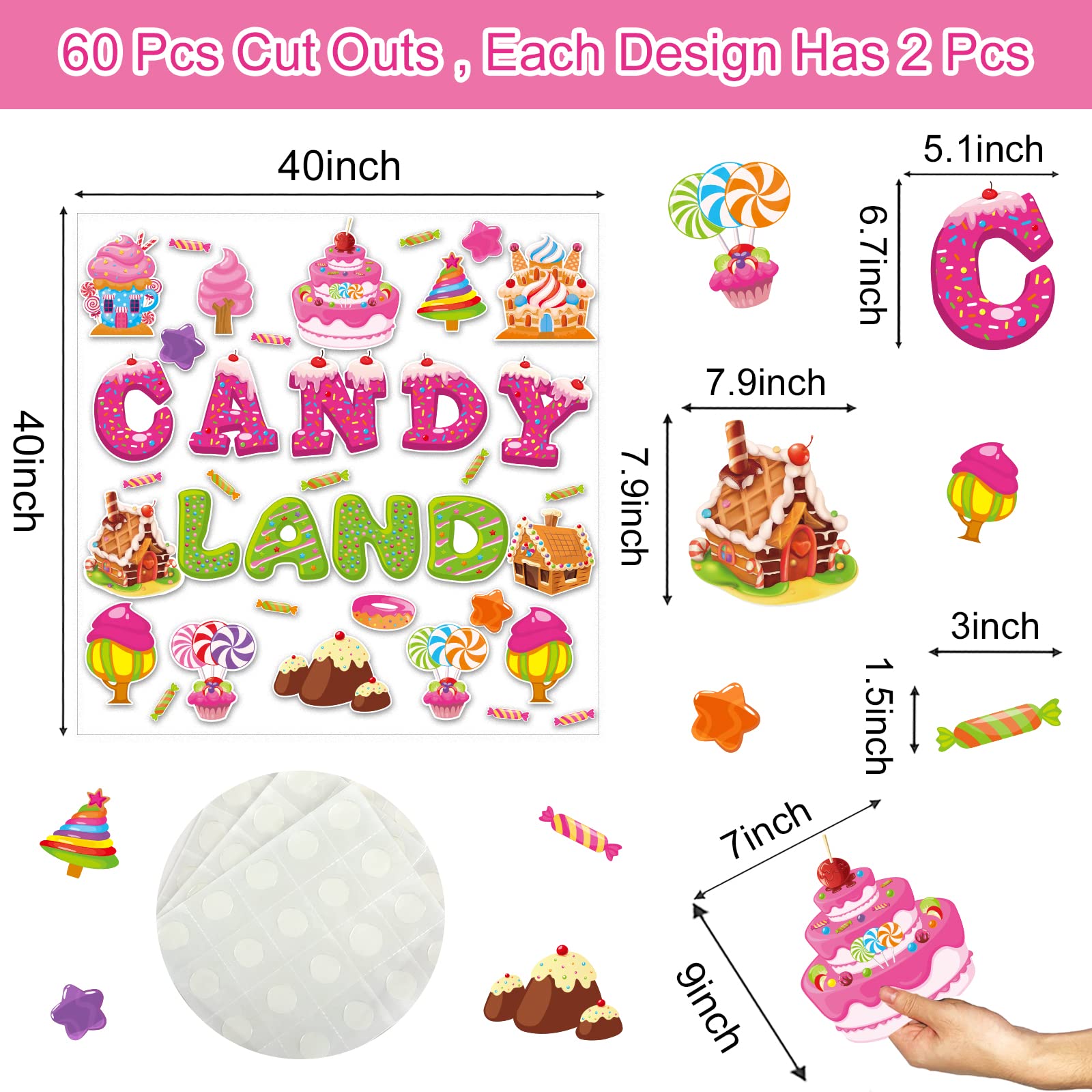Mua Candyland Cutouts Candy Classroom Bulletin Board Decorations Candy ...