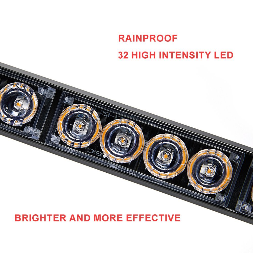 35.5 Inch, Yellow/Amber Traffic Advisor Light Bar 36 Inch 16 Flash ...