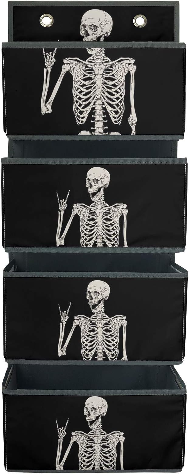 Belidome Skeleton Skull Hanging Organizer Over Door Wall Mount Hanging ...