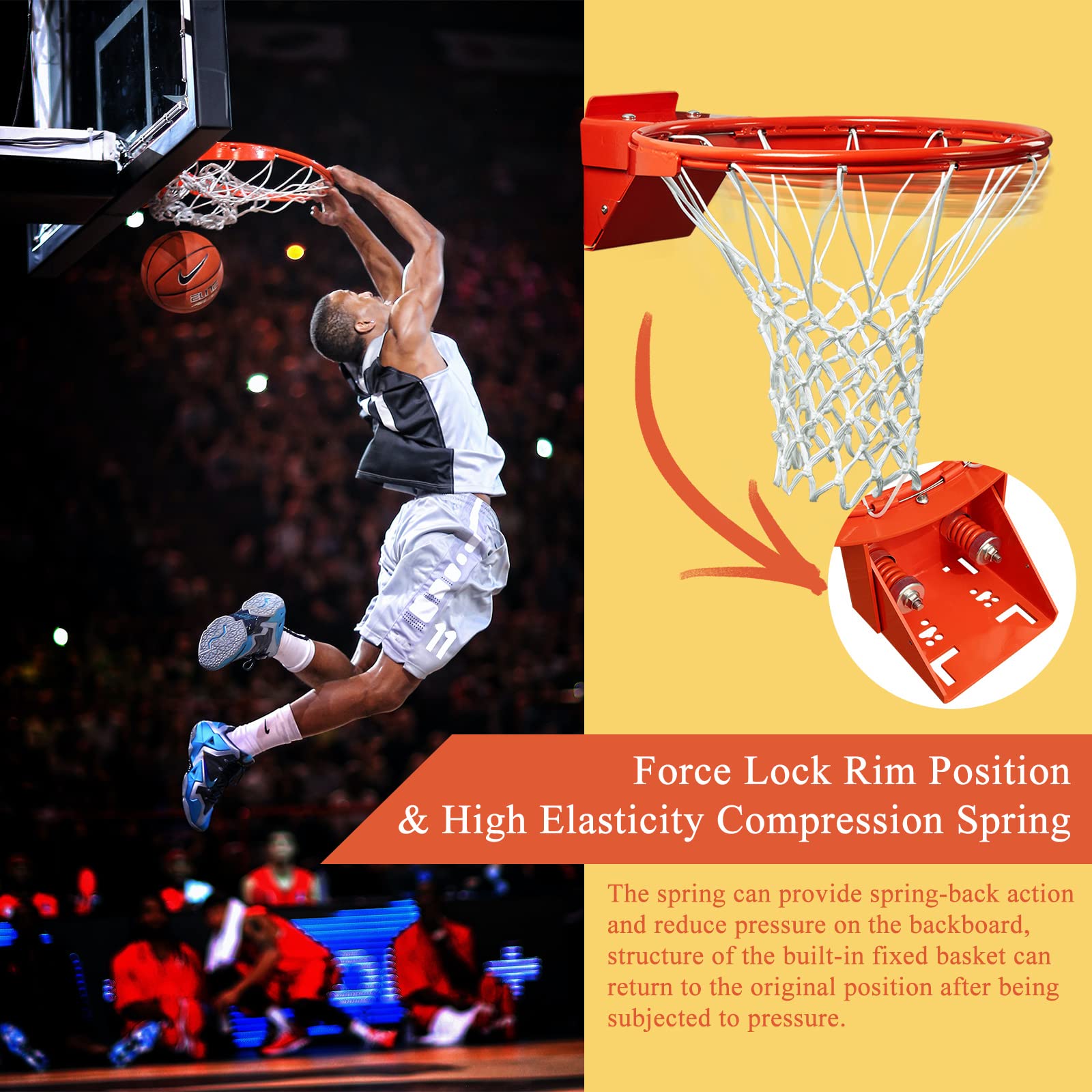 PROGOAL Breakaway Double Spring Basketball Rim, Heavy Duty Pro Slam ...