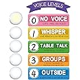 Amazon.com: Glooglitter 5 Pcs School Push Light and Voice Level Poster ...