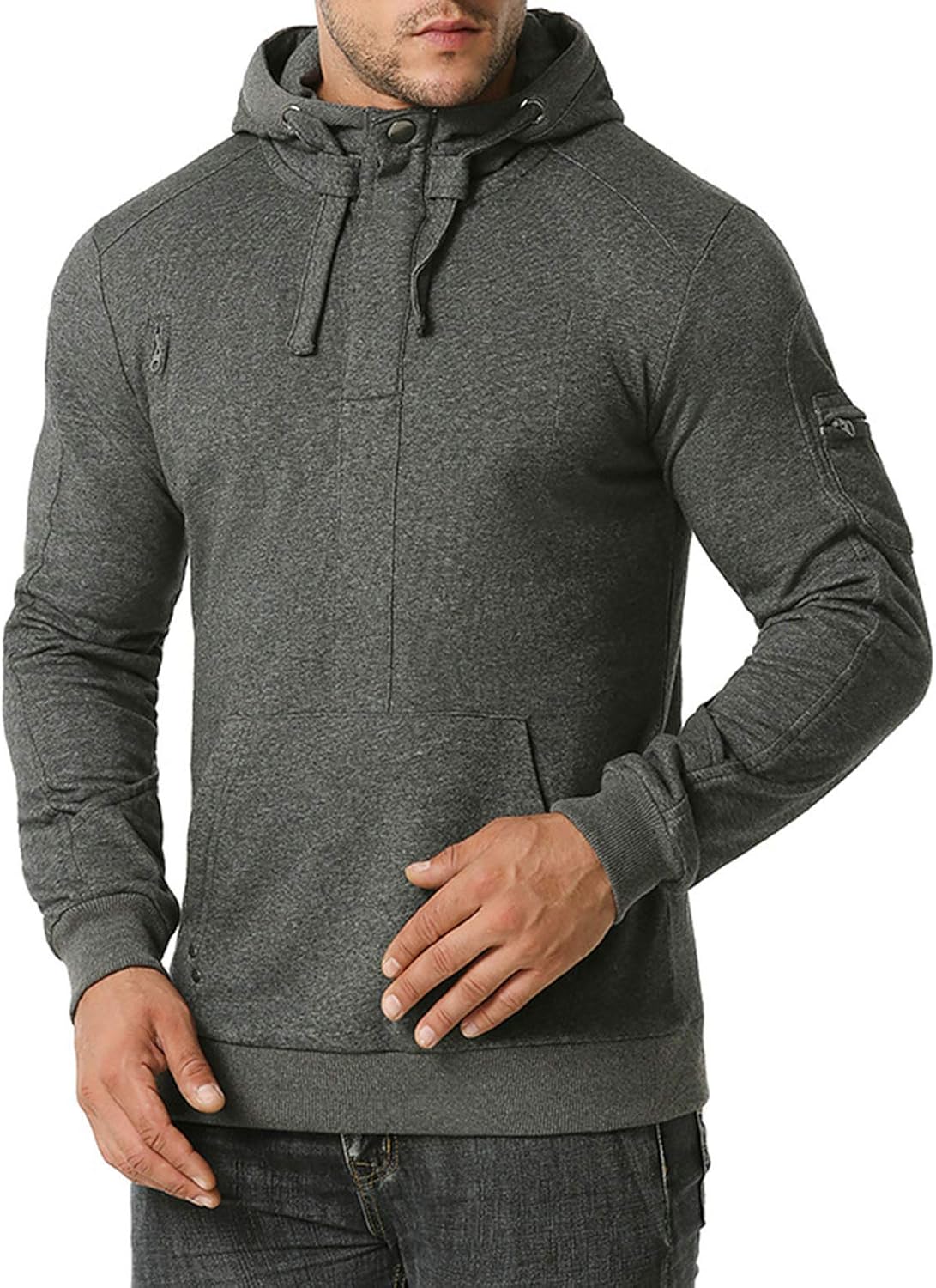 Sudadera con capucha de los hombres Casual de manga larga sudaderas con ...