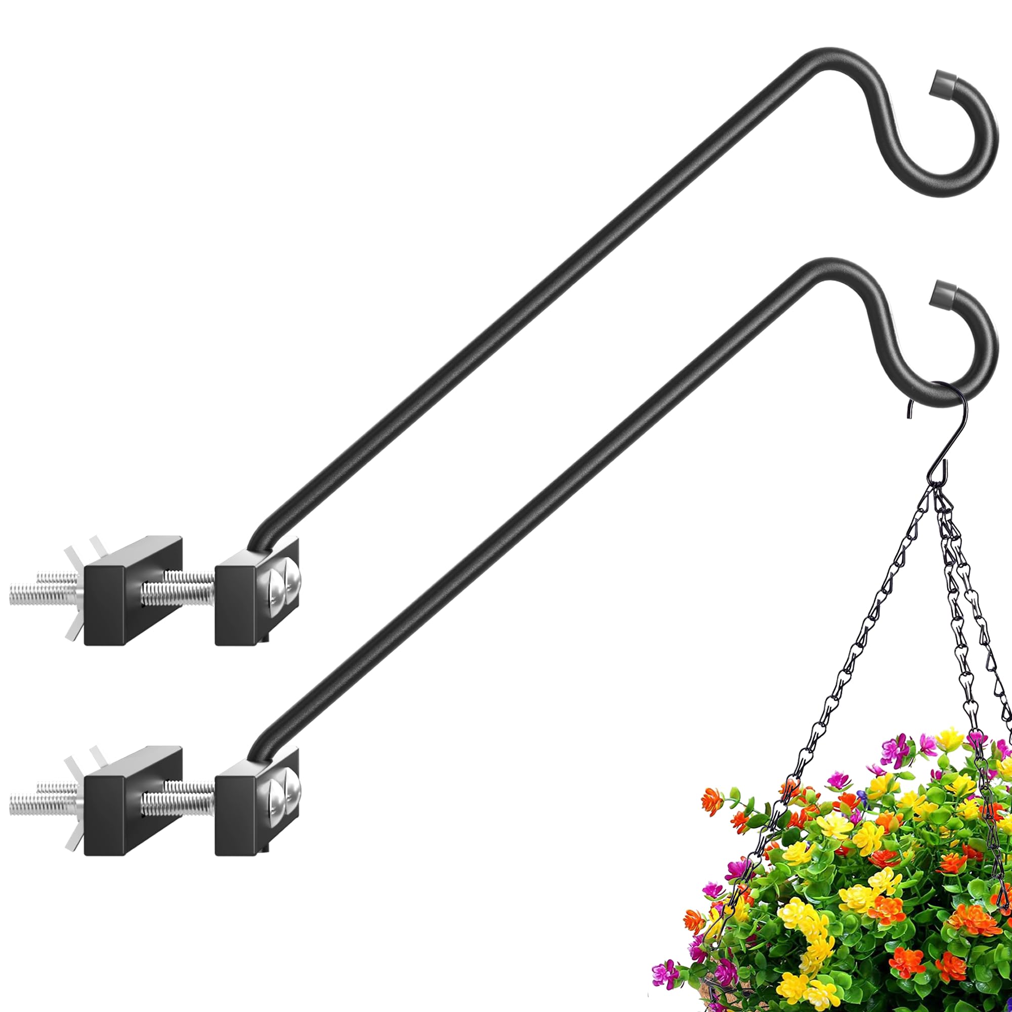 Josmimic 12-Inch 2 Pack Deck Bird Feeder Hanger for Railing, Outdoor ...