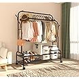 Amazon.com: Antiwar Sturdy Metal Double Rodding Clothes Rack With ...