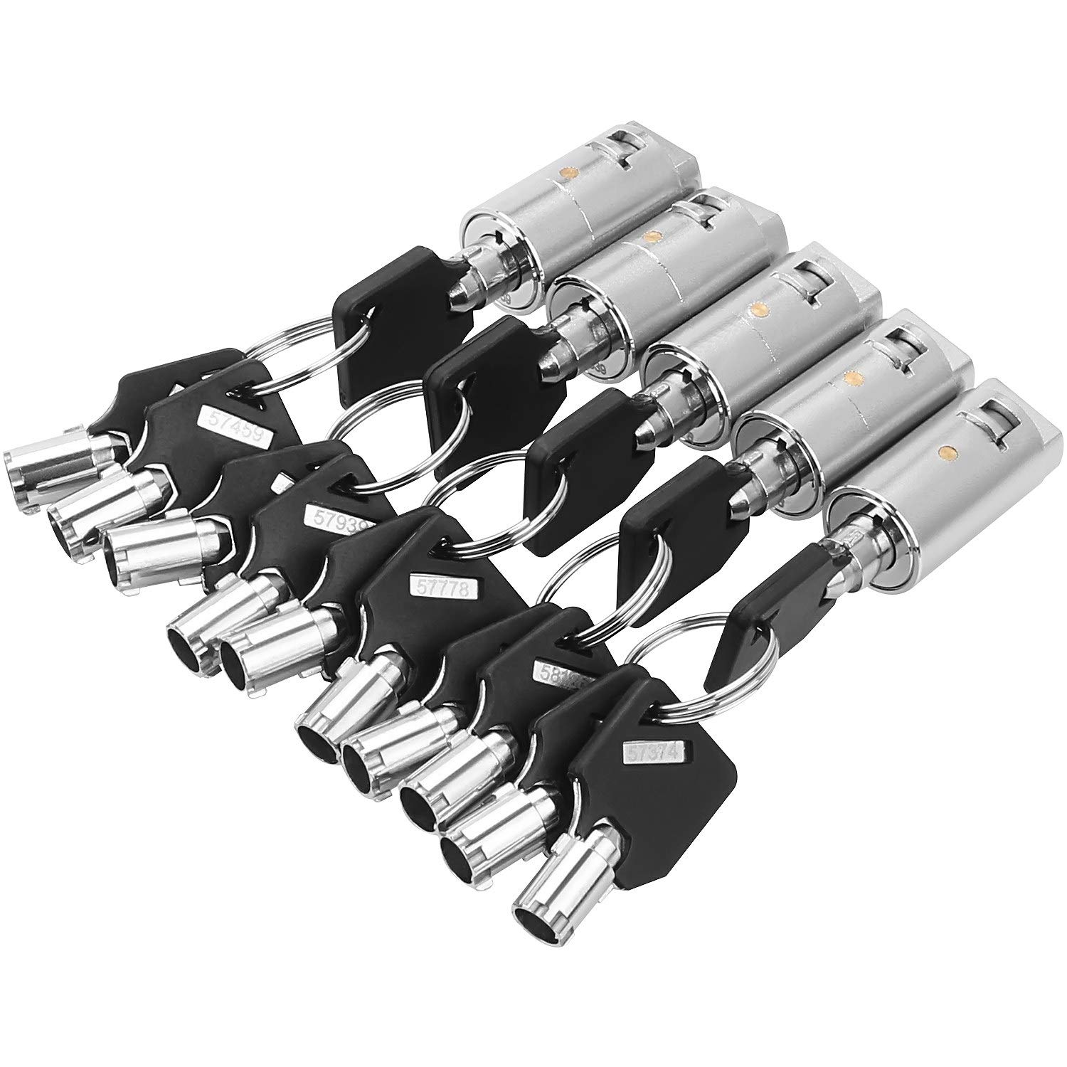 LANIAKEA 5 Pack Vending Machine Locks Tubular Keyway - Keyed Alike ...