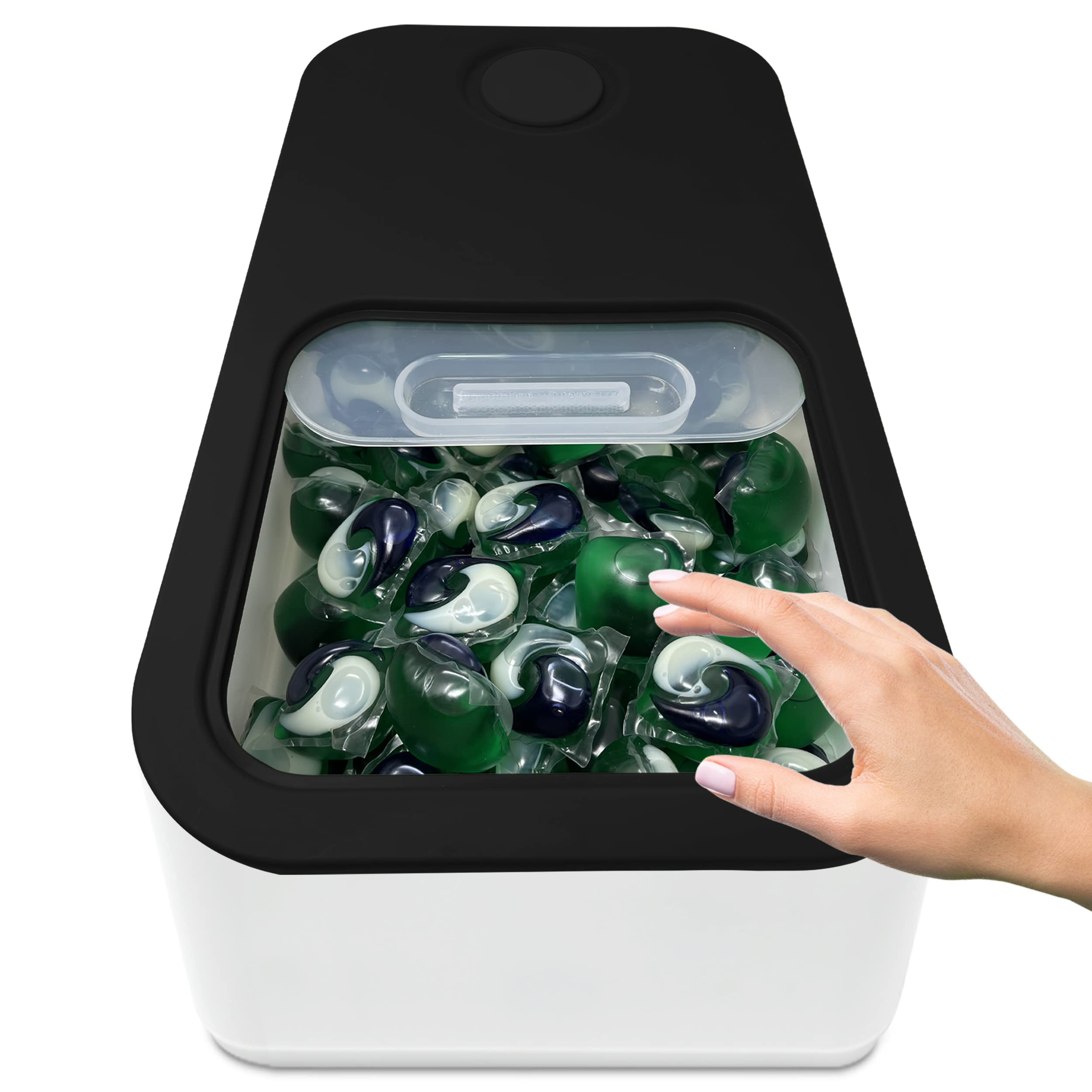 Skywin Large Laundry Pods Container with Slide Black Lid, Laundry Pod ...