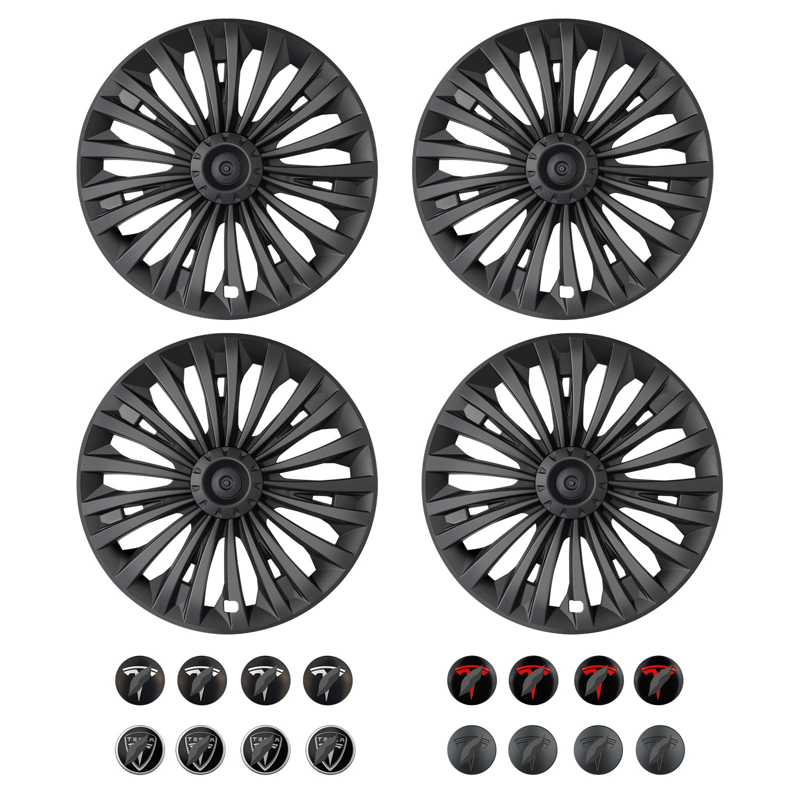 UZW Tesla Model Y Hubcaps 2021 2022 2023 Wheel Covers 4 Pcs 19 Inch ...