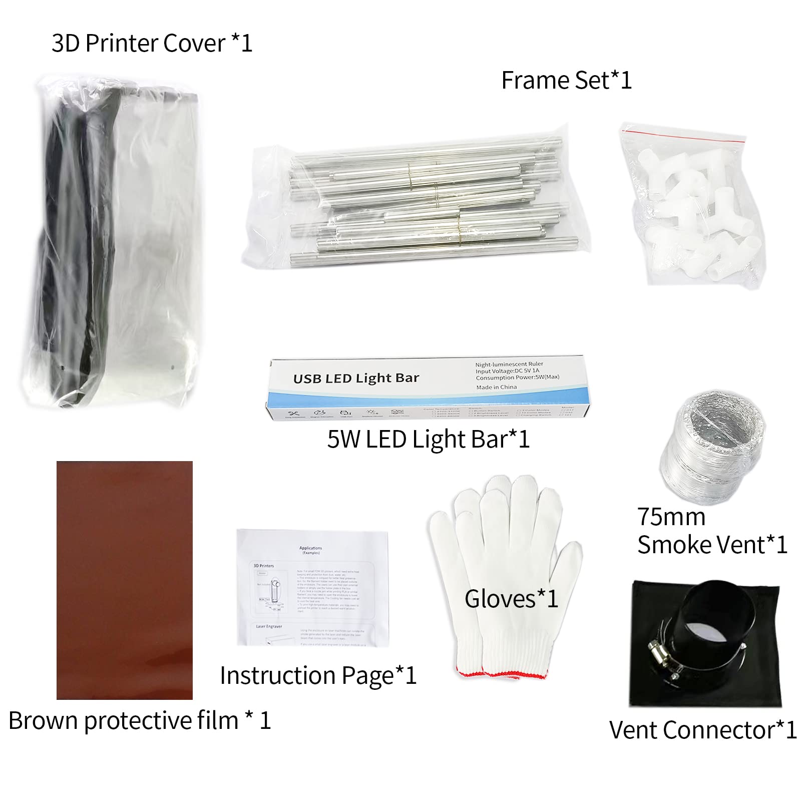 Mua Resin 3D Printer Enclosure Kit with Smoke Vent and LED Light Bar ...