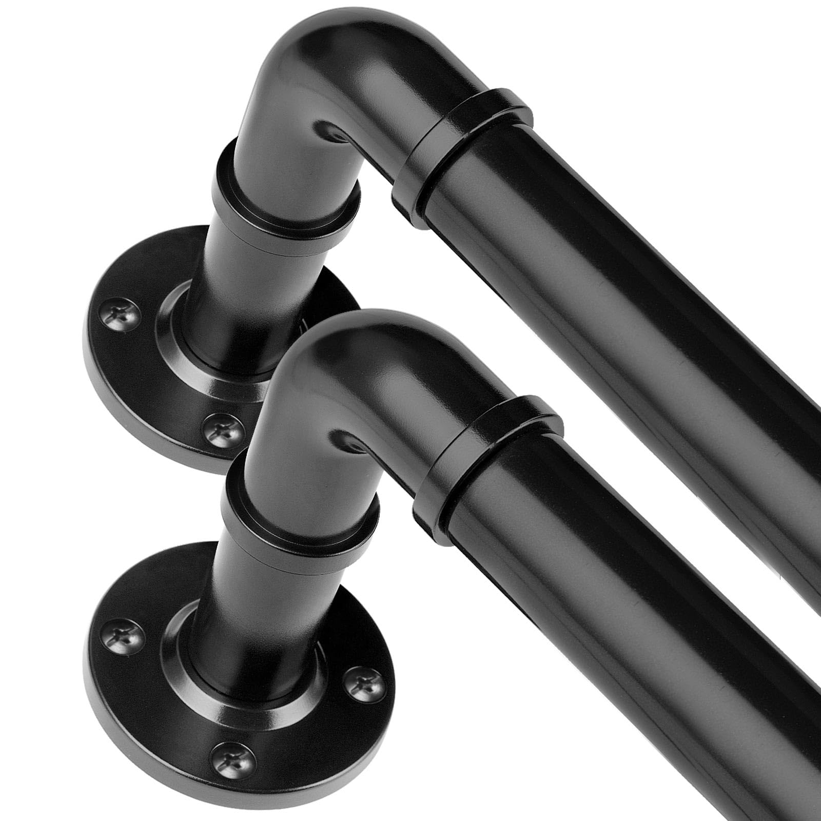 Curtain Rod 2 Pack, HOTOZON 1 Inch Heavy Duty Industrial Curtain Rods ...