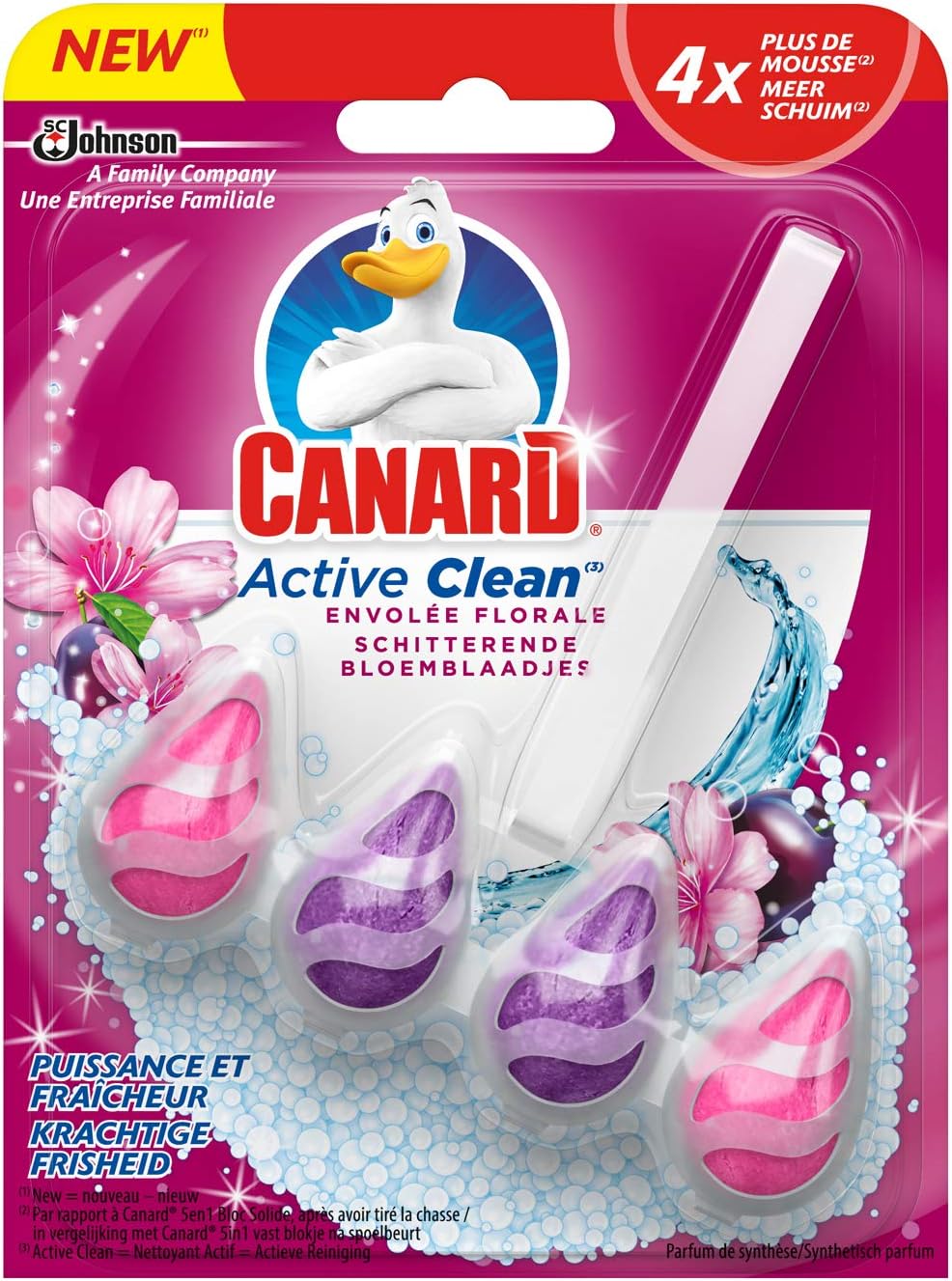 Canard WC Active Clean Nettoyant WC Envolée Florale 38,6 g - Lot de 4 ...